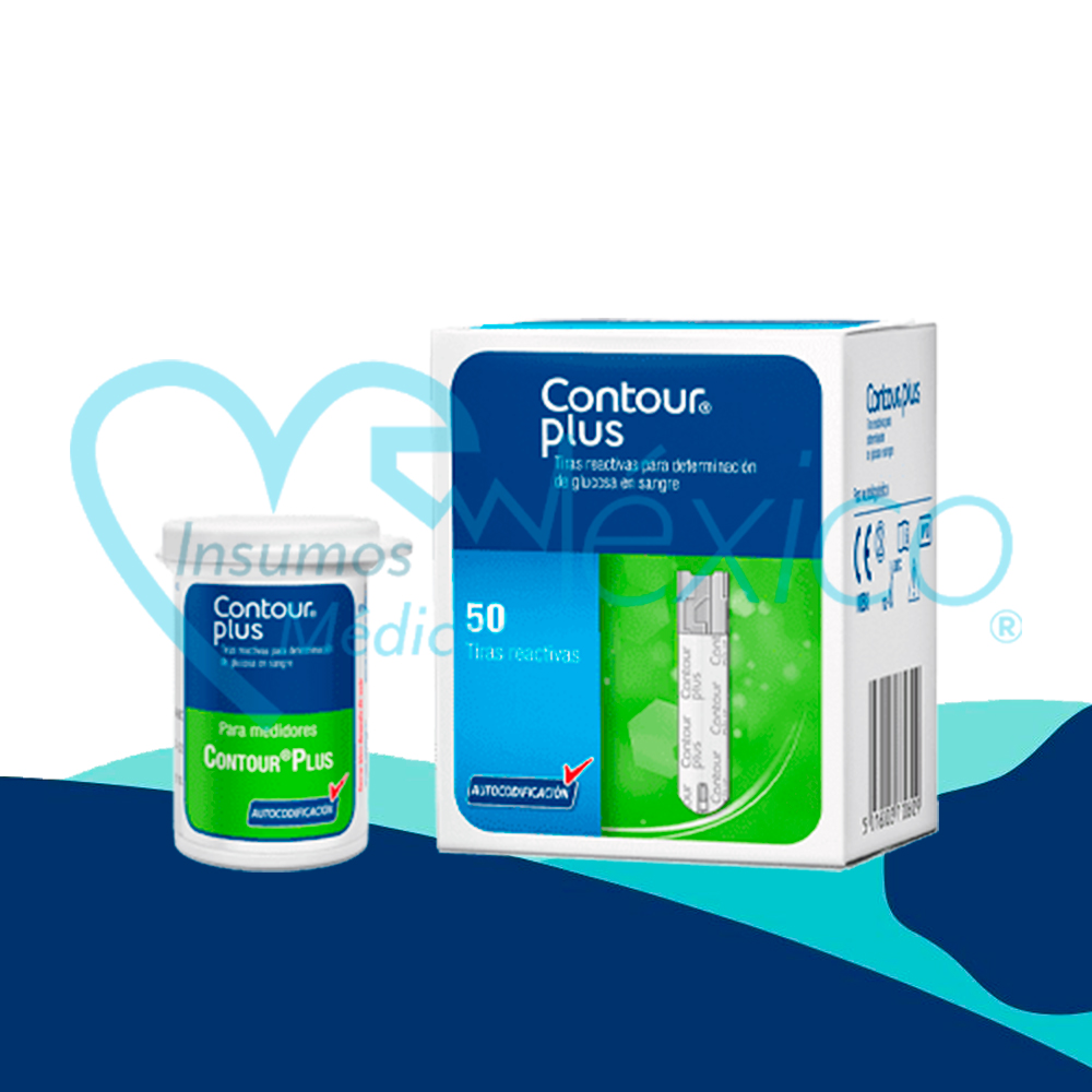 Tiras Reactivas Contour Plus 50 Piezas - Insumos Médicos México