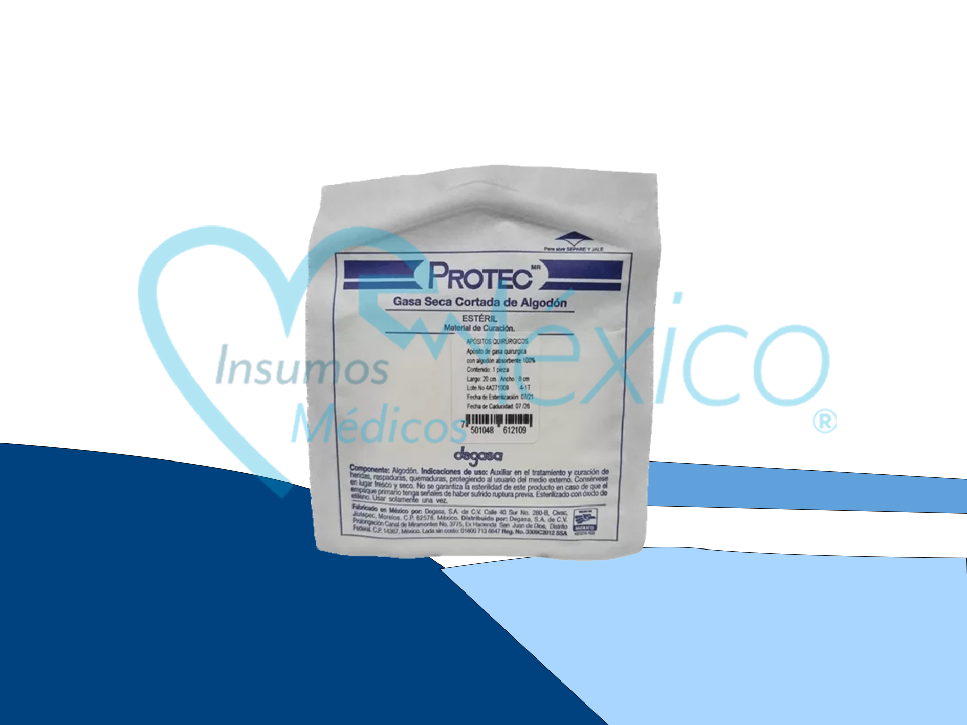 Gasa Seca Cortada de Algodón - Insumos Médicos México